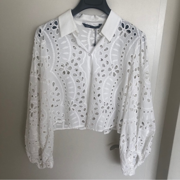 Zara | Tops | Openwork Embroidery Shirt | Poshmark